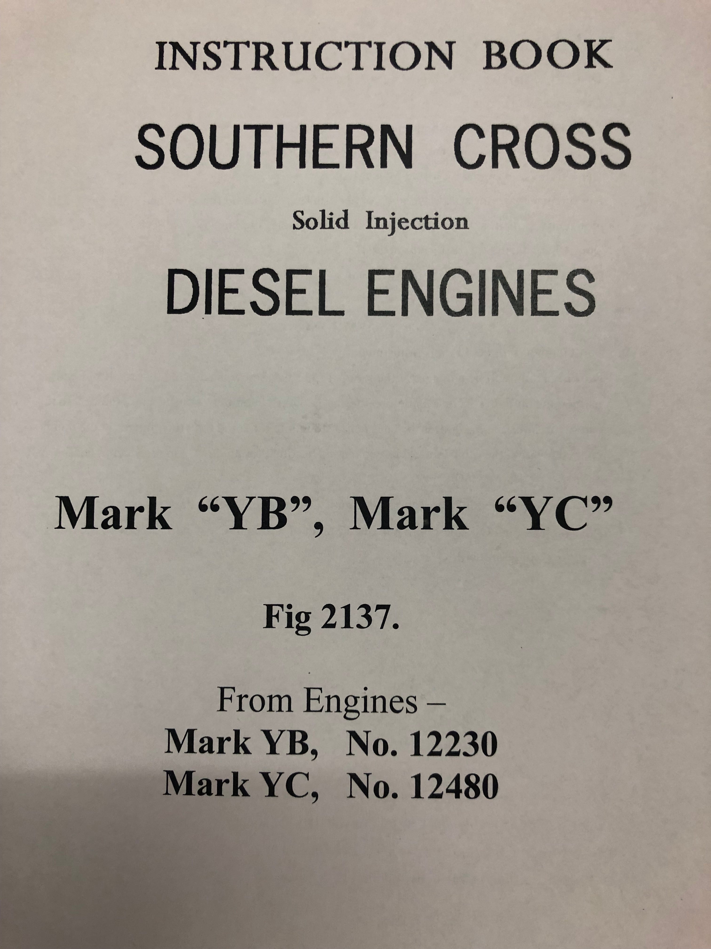Southern Cross YB-YC Diesel Engines (Manual) – Rally Badges