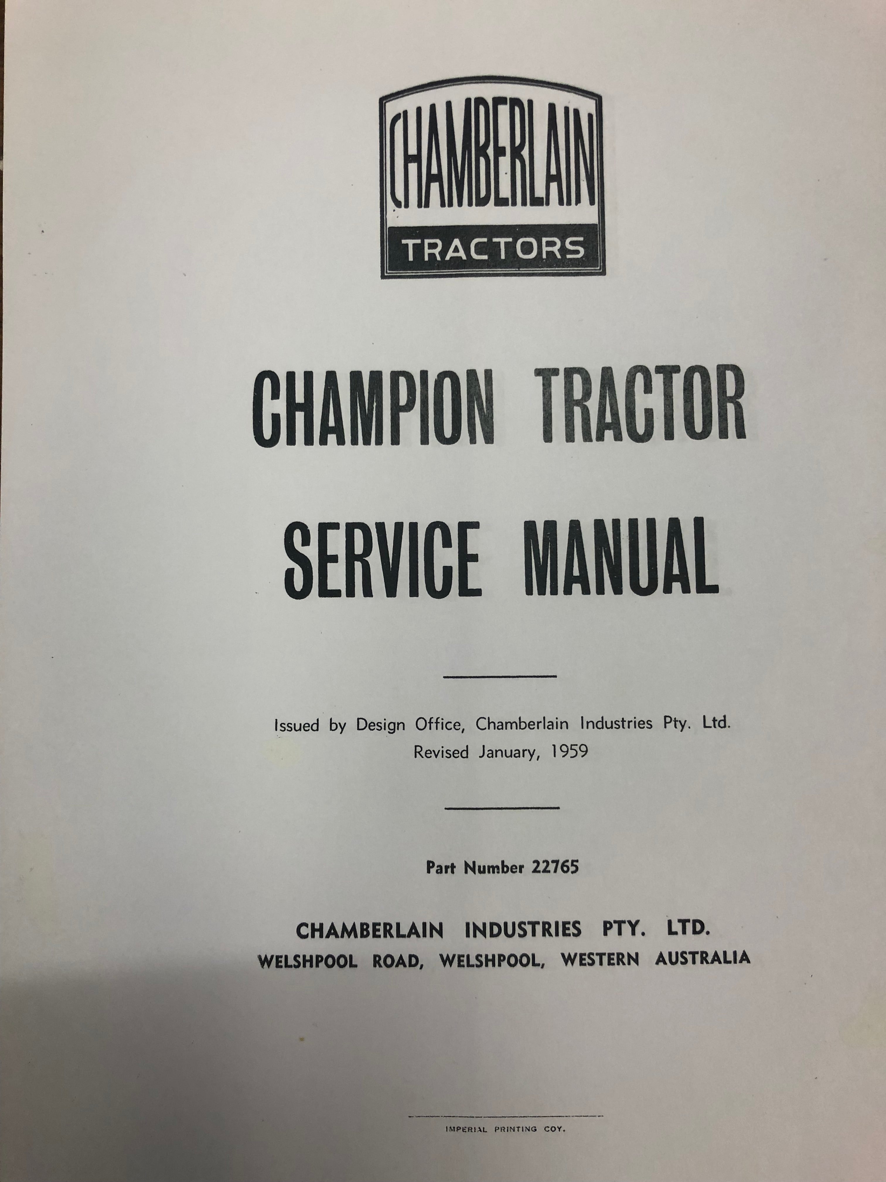 Chamberlain Champion Tractor (Manual) – Rally Badges