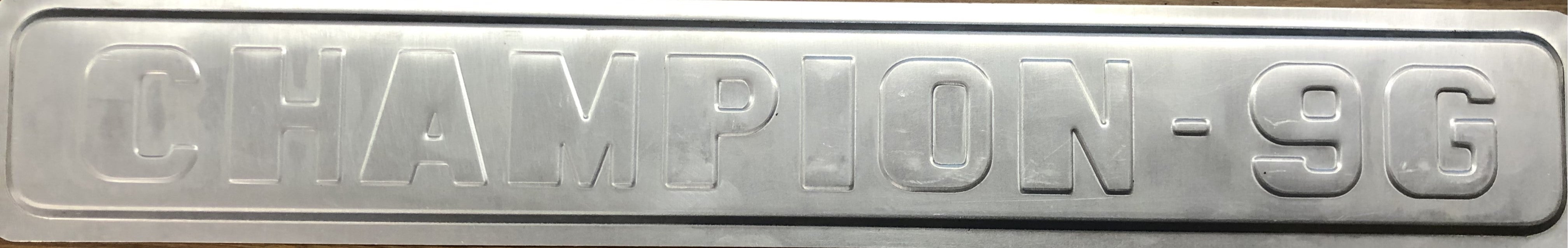 Chamberlain Champion 9G (Nameplate) – Rally Badges