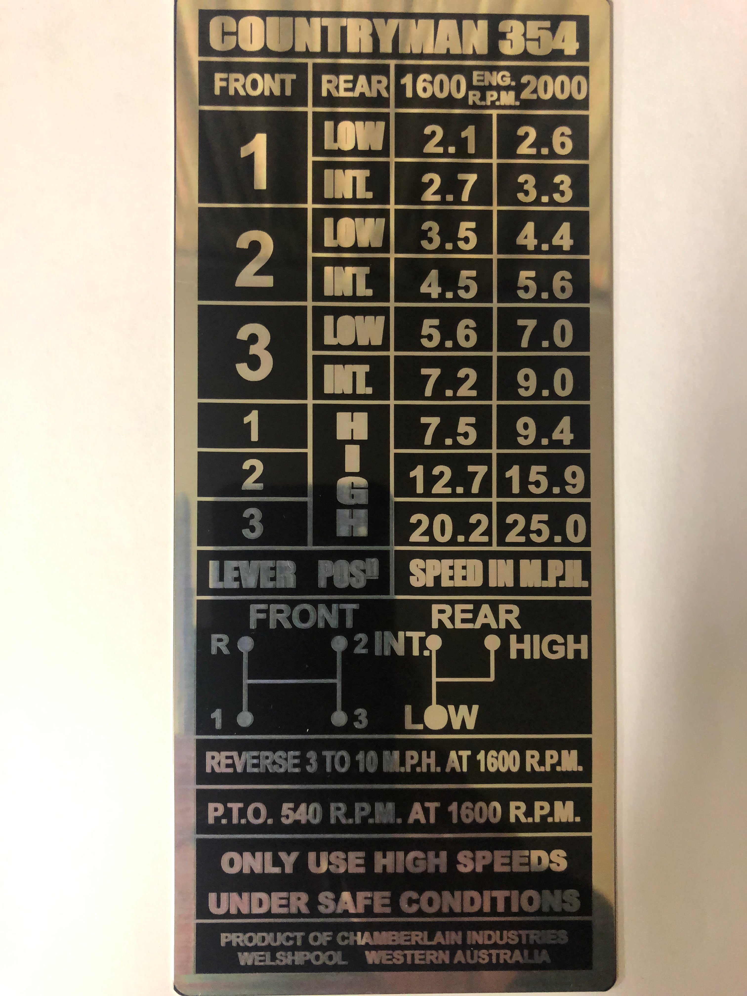 Chamberlain Countryman 354 (Nameplate) – Rally Badges