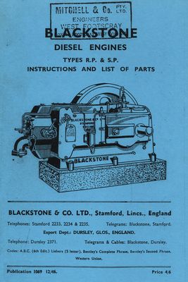 Blackstone Diesel Engines Types RP and SP (Manual) – Rally Badges
