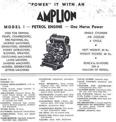 Amplion Model I Petrol Engine (Leaflet) – Rally Badges
