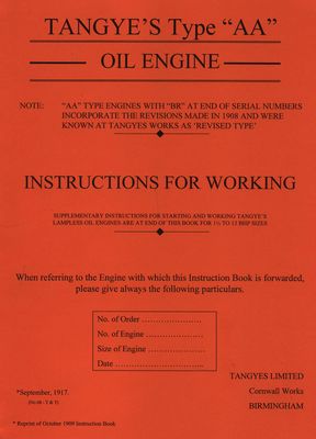 Tangye's Type AA Oil Engine (Manual) – Rally Badges