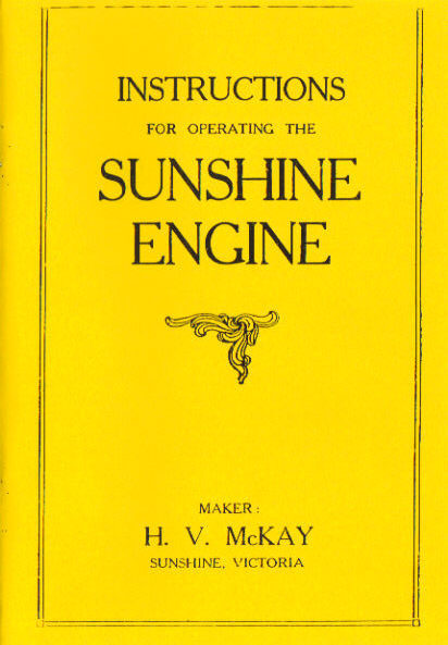 Sunshine - Instructions For Operating The Sunshine Engine (Manual ...